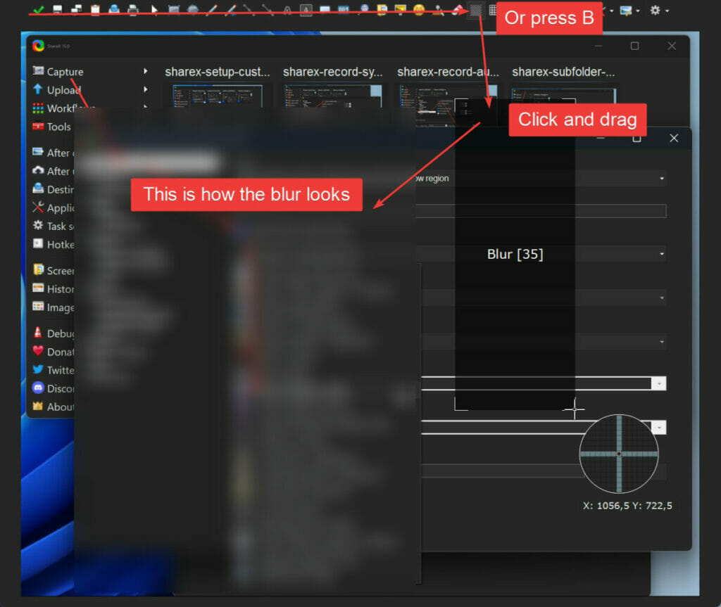 How to blur sensitive information on images made with ShareX? - techtooler.com