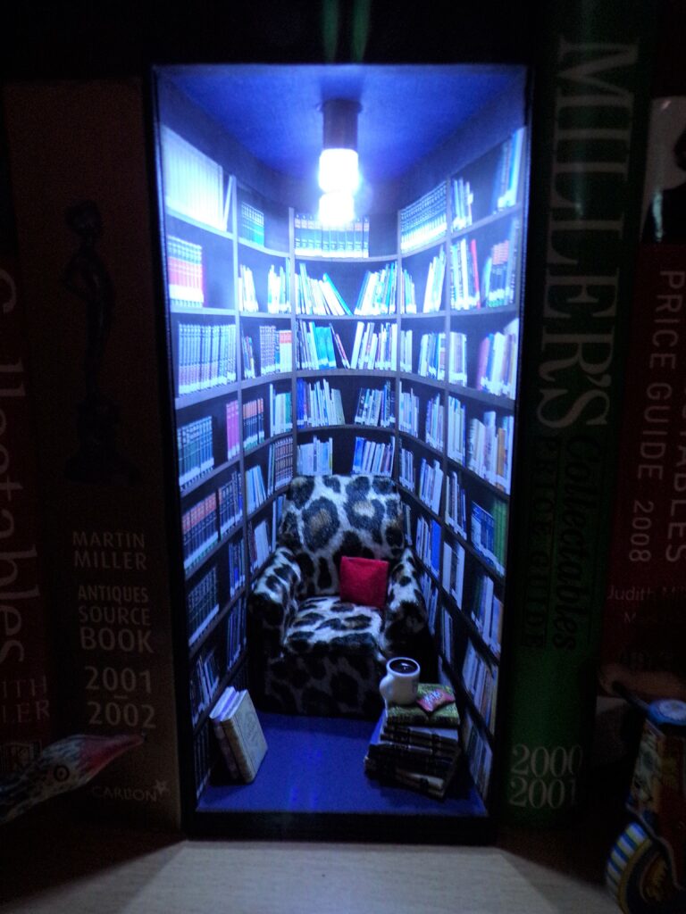 SOLD….Booknook. Book Nook. Bookshelf insert. LED fairy lights. Cosy ...