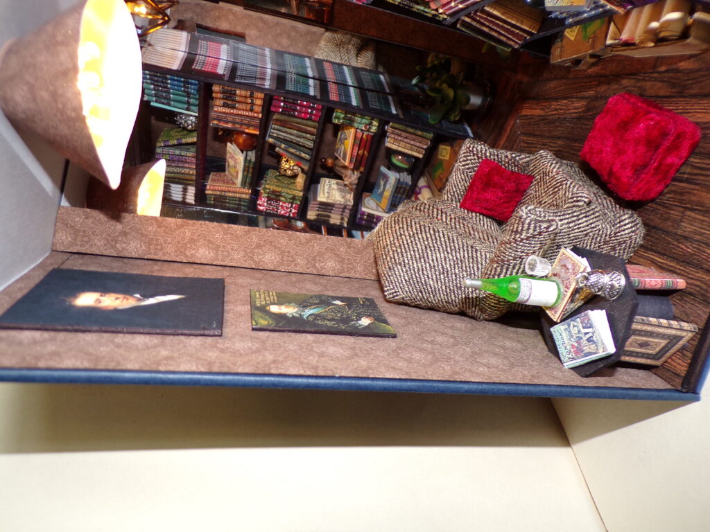 SOLD. Bookshelf art. Book Nook. Bookshelf insert. LED fairy lights ...