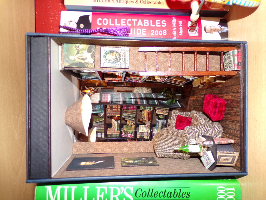 SOLD. Bookshelf art. Book Nook. Bookshelf insert. LED fairy lights ...