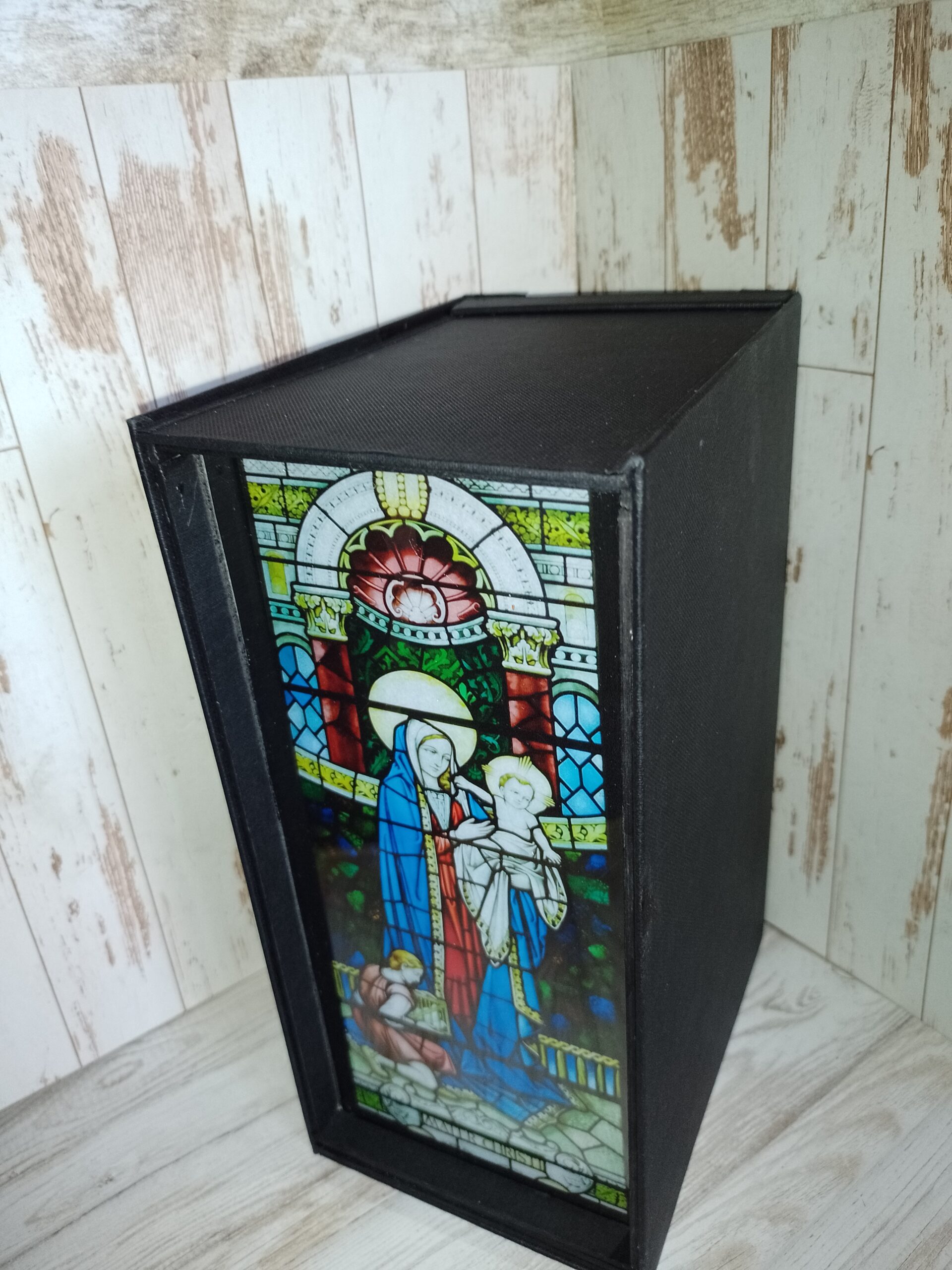 Light box book nook, stained glass window effect, upcycled books, led ...