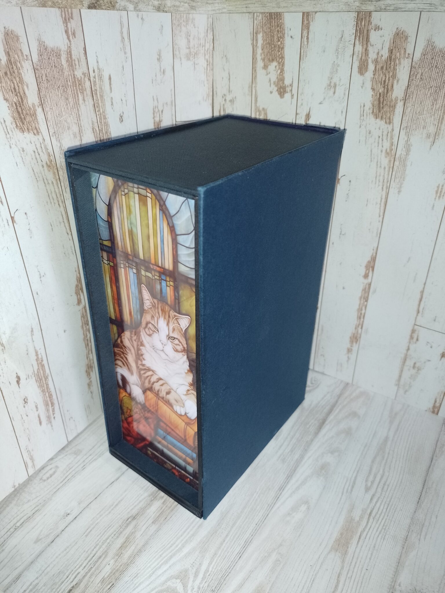 Light box book nook, stained glass window effect, upcycled books, led ...