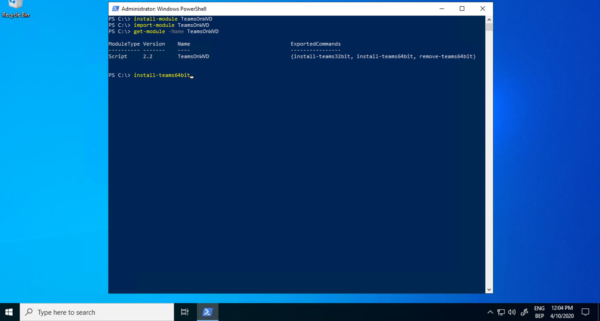 Teams on Windows Virtual Desktop (TeamsOnWVD Powershell Module) - Tunecom