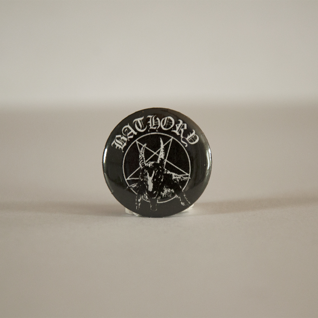 Bathory, white pentagram, badge/pin | Turborock