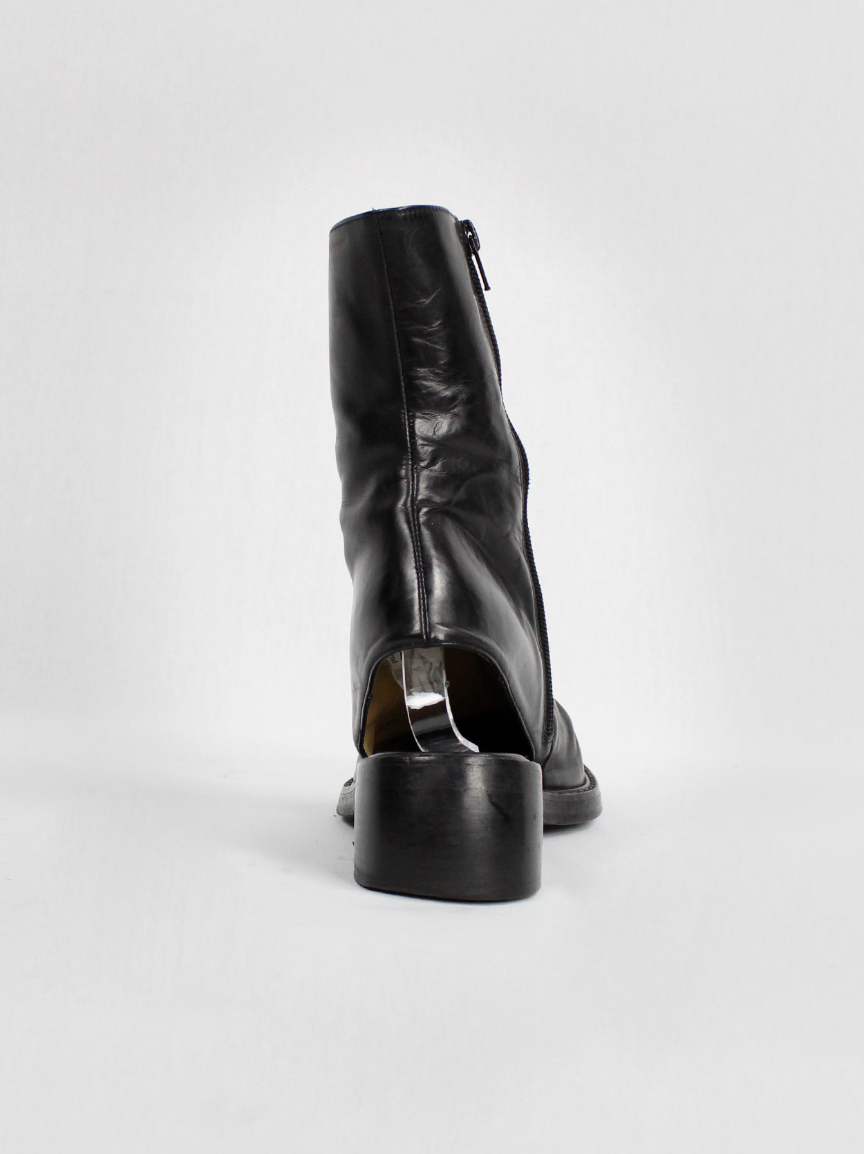 Ann Demeulemeester black ankle boots with cut out heel (36 Ann Demeulemeester black ankle boots with cut out heel (36