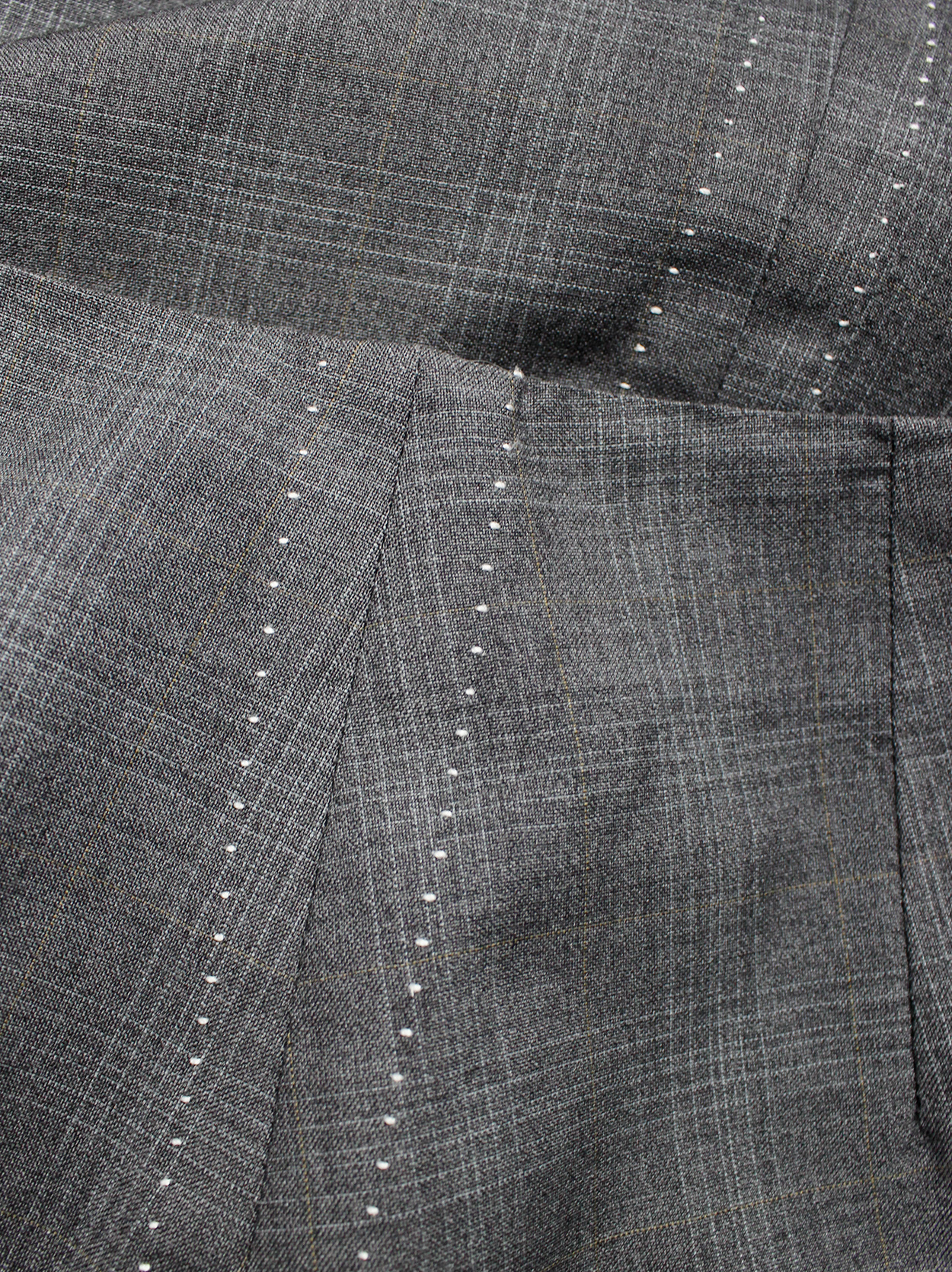 Maison Martin Margiela Grey Tartan Skirt With Exposed White Stitches maison-martin-margiela-grey-tartan-skirt-with-exposed-white-stitches