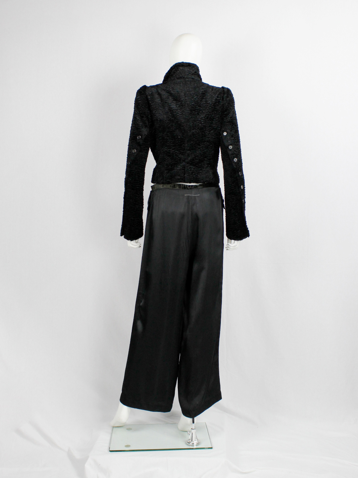 Ann Demeulemeester black faux shearling jacket with buttons Ann Demeulemeester black faux shearling jacket with buttons