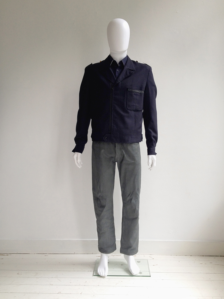 Maison Martin Margiela artisanal blue military jacket — 2004 Maison Martin Margiela artisanal blue military jacket — 2004
