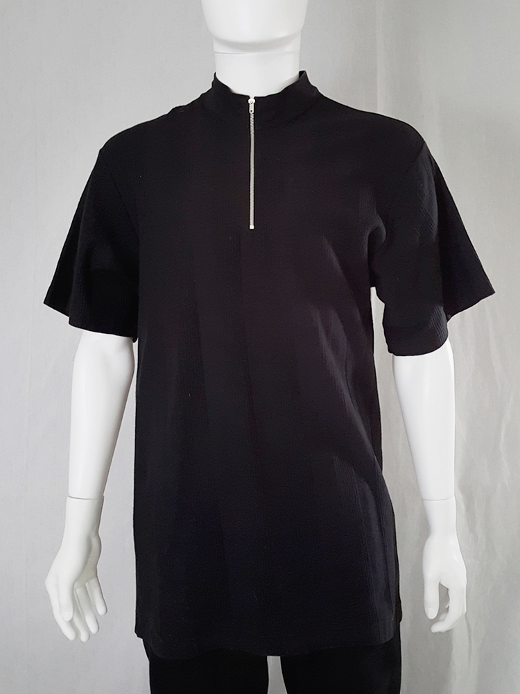 Yohji Yamamoto black zipper polo shirt — 80s - VANIITAS Yohji Yamamoto black zipper polo shirt — 80s - VANIITAS