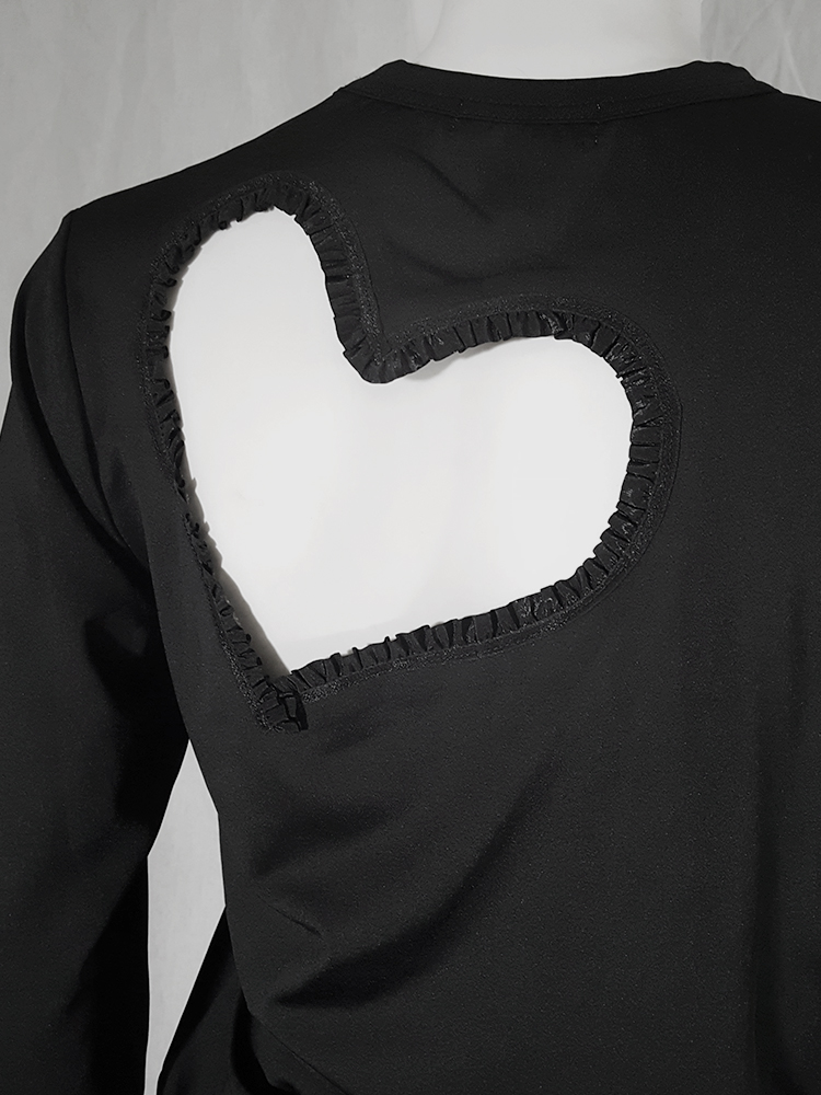 Comme des Garçons black top with frilly heart cut outs Comme des Garçons black top with frilly heart cut outs