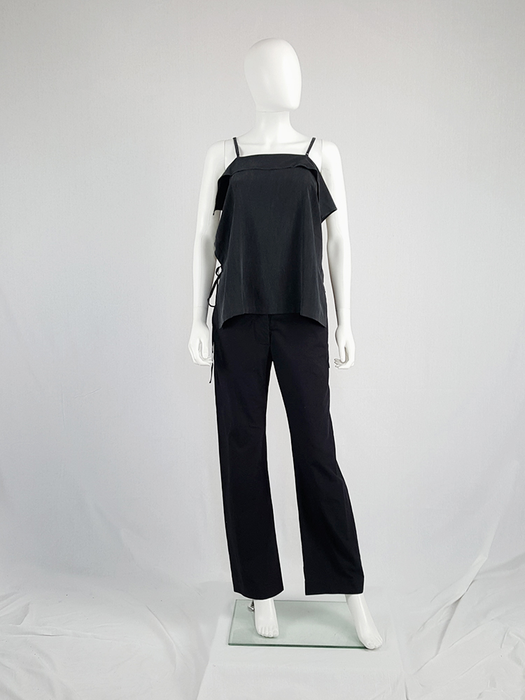 Yohji Yamamoto black square top with open sides - VANIITAS Yohji Yamamoto black square top with open sides - VANIITAS