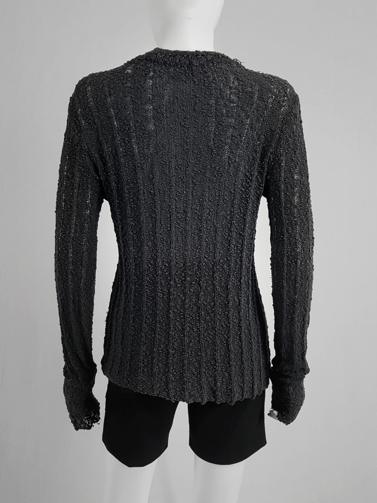 Dries Van Noten dark grey loose knit jumper — 80's Dries Van Noten dark grey loose knit jumper — 80's