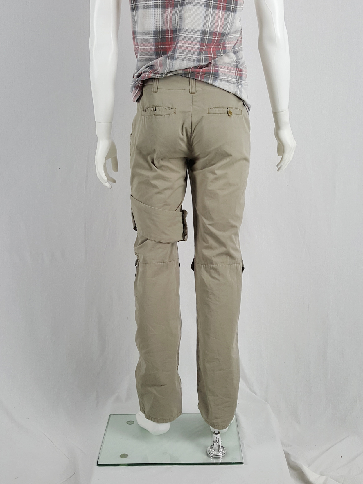 Helmut Lang beige trousers with velcro strap and elastic Helmut Lang beige trousers with velcro strap and elastic
