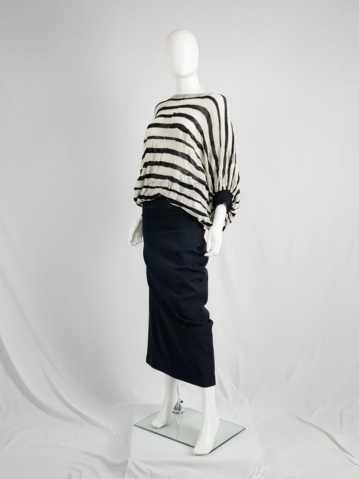 Junya Watanabe beige and black striped circle jumper — fall Junya Watanabe beige and black striped circle jumper — fall