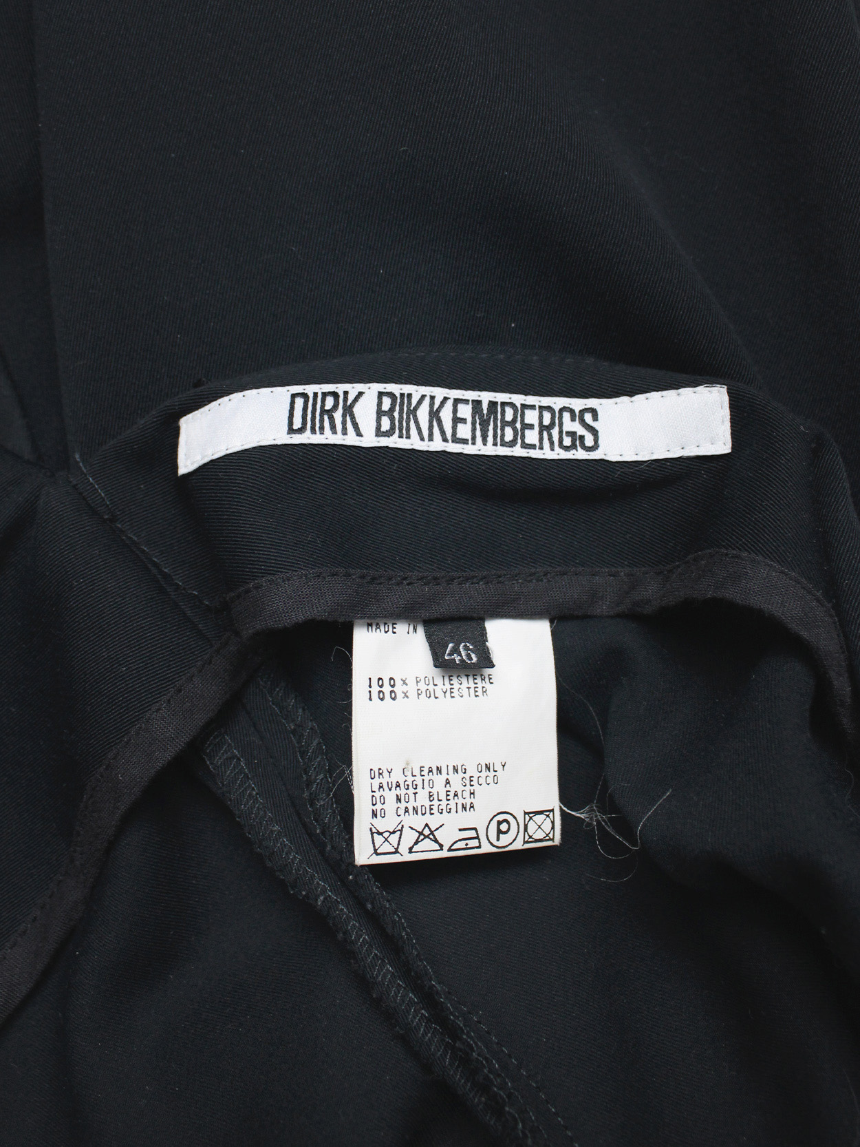 Dirk Bikkembergs dark blue trousers with semi-attached belt Dirk Bikkembergs dark blue trousers with semi-attached belt