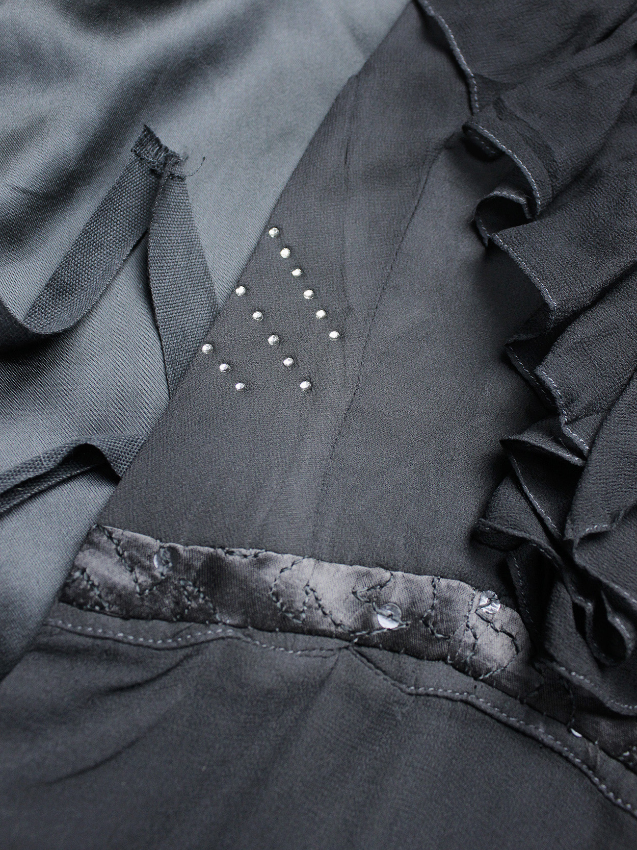 Maison Martin Margiela artisanal black apron with frills Maison Martin Margiela artisanal black apron with frills