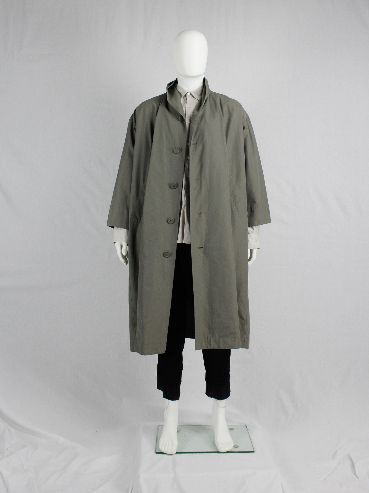 Issey Miyake Windcoat khaki oversized parka — 1980's Issey Miyake Windcoat khaki oversized parka — 1980's