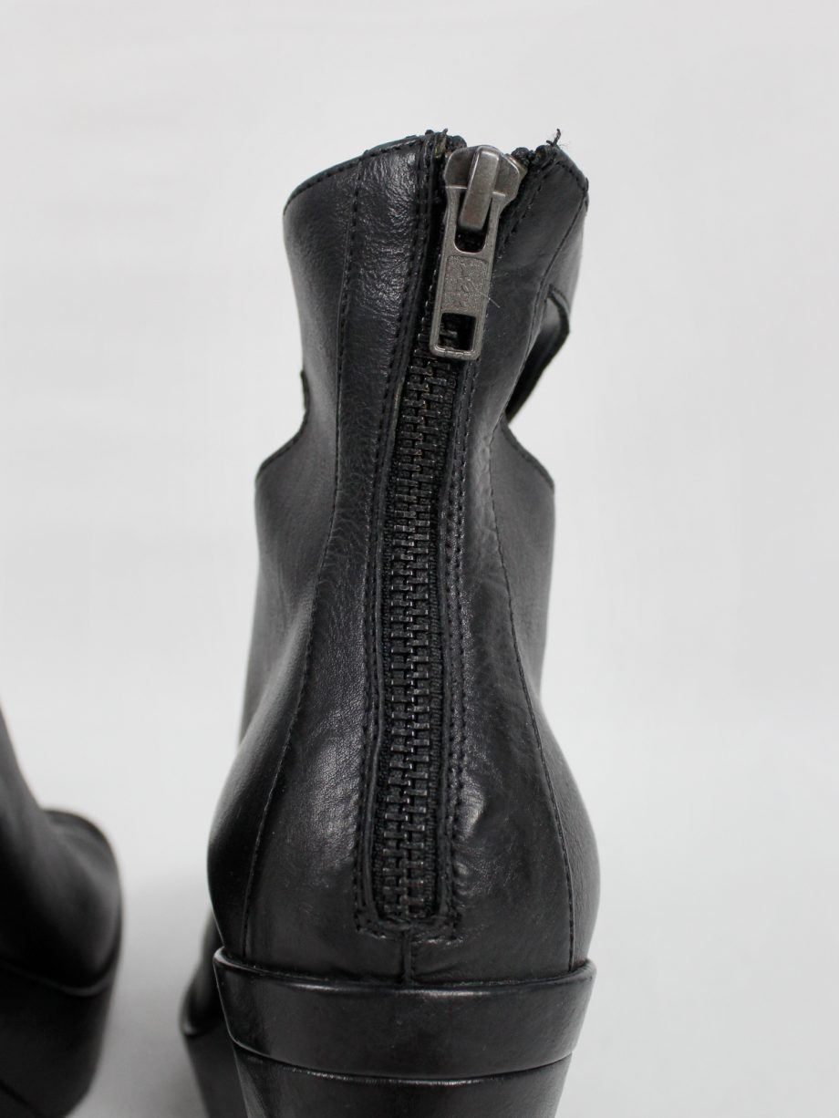 Ann Demeulemeester black platform boots with cut-out curved Ann Demeulemeester black platform boots with cut-out curved