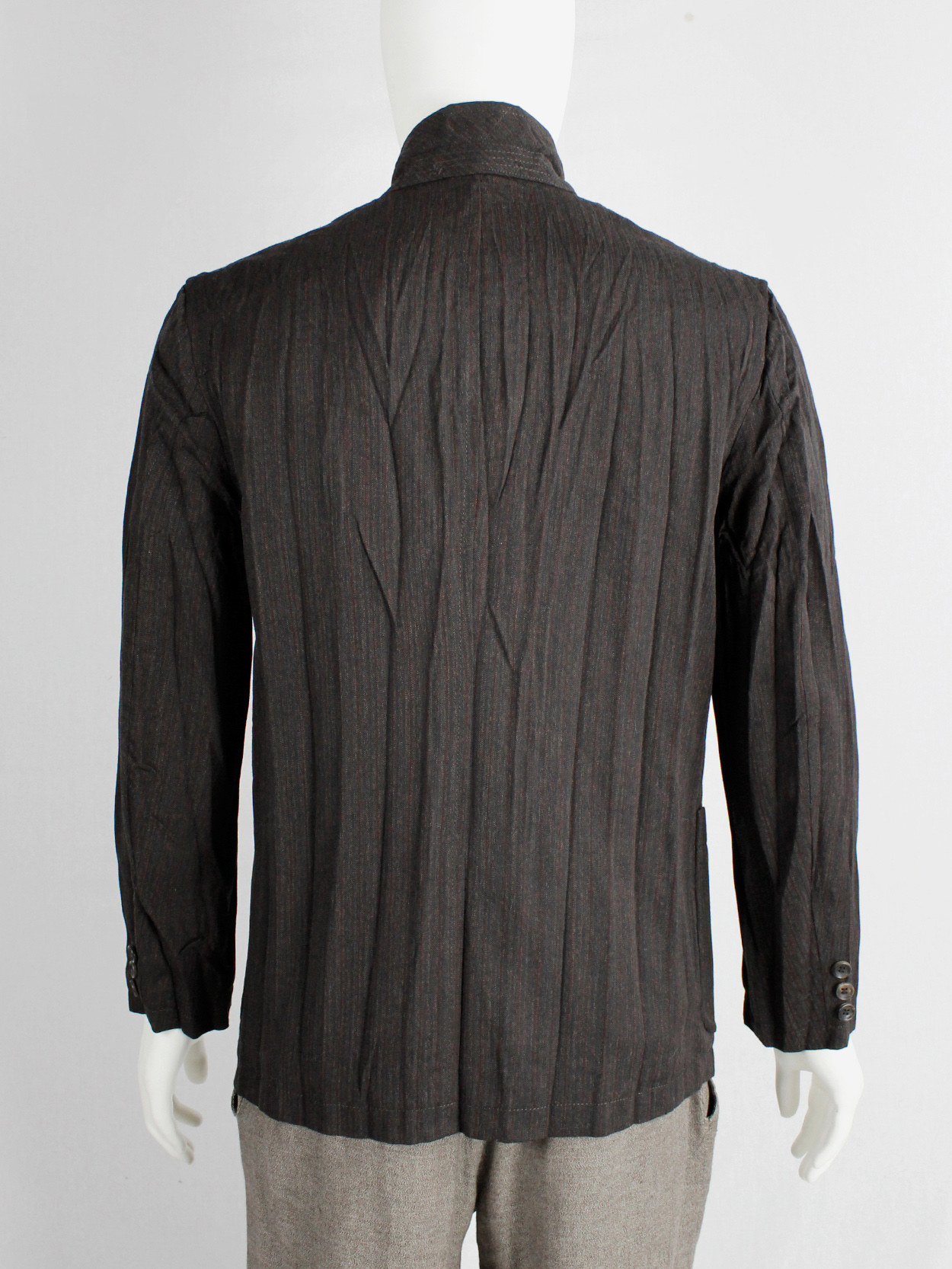 Comme des Garçons Homme brown blazer with pressed accordeon Comme des Garçons Homme brown blazer with pressed accordeon