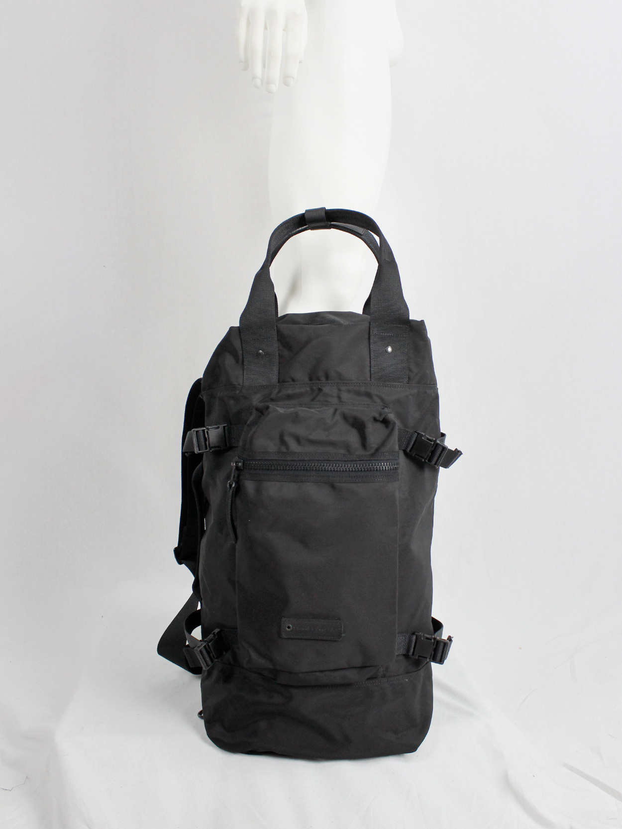 Y'SACCS Pour Tous black duffle bag with utility straps Y'SACCS Pour Tous black duffle bag with utility straps