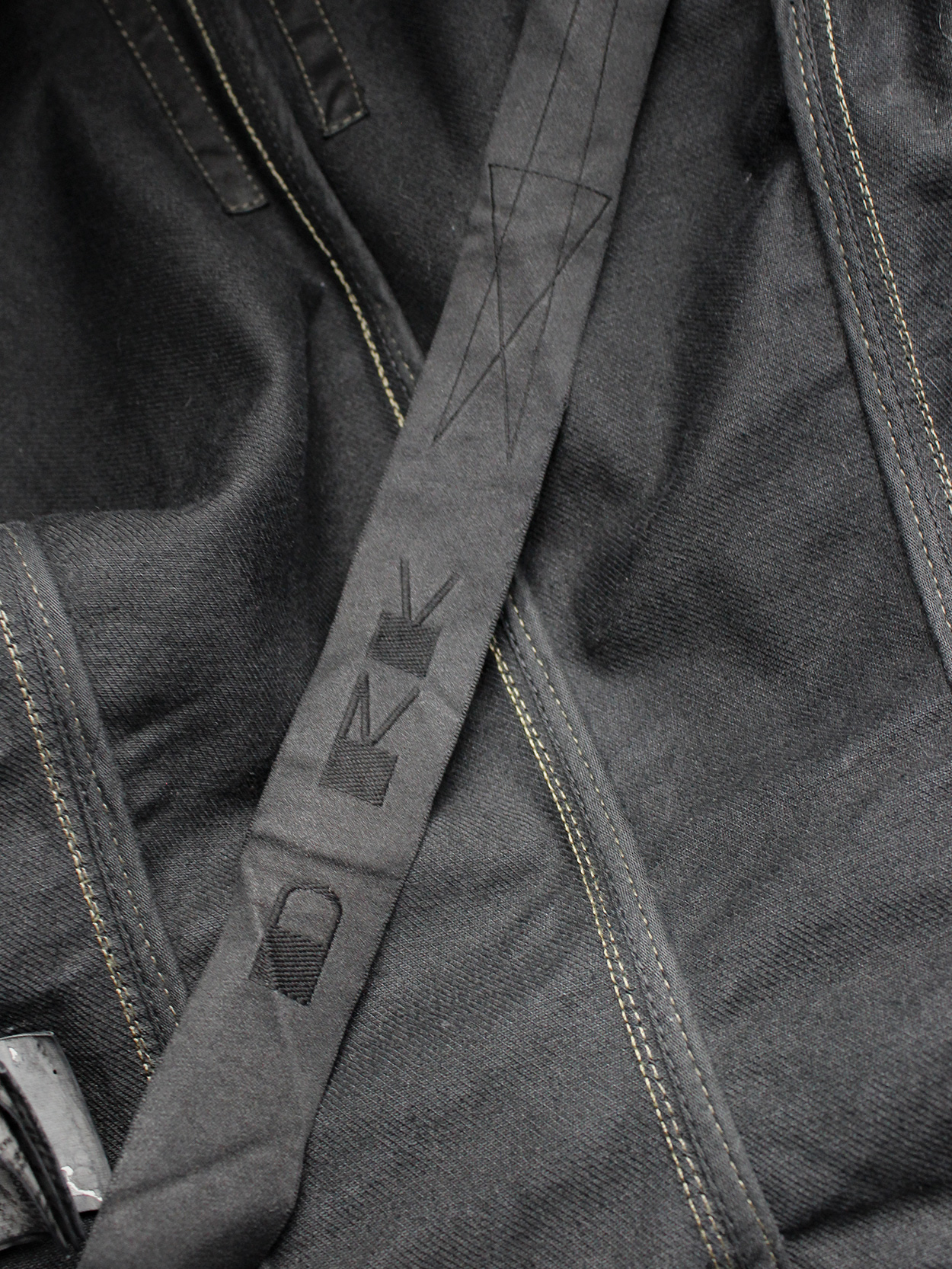 Rick Owens DRKSHDW denim exploder jacket with leather sleeves — pre ...