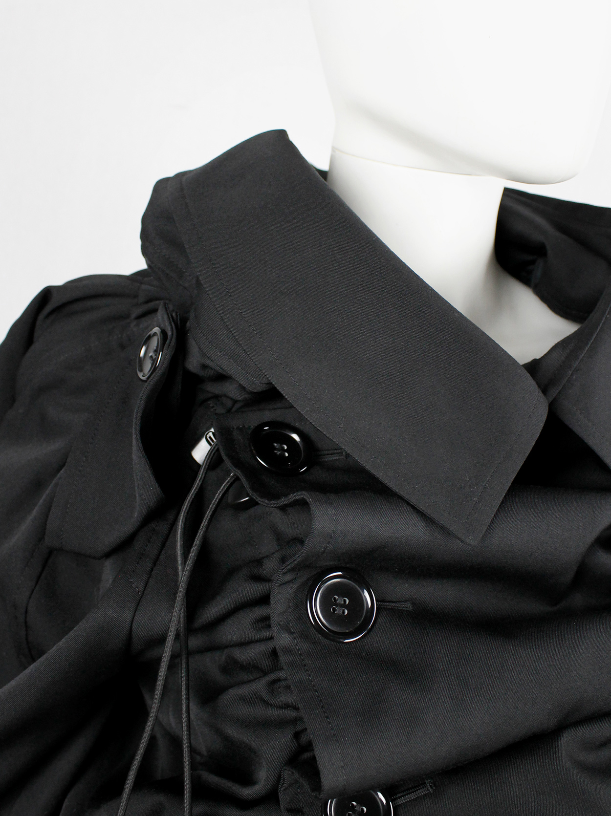 Junya Watanabe black scrunched drawstring jacket with Junya Watanabe black scrunched drawstring jacket with