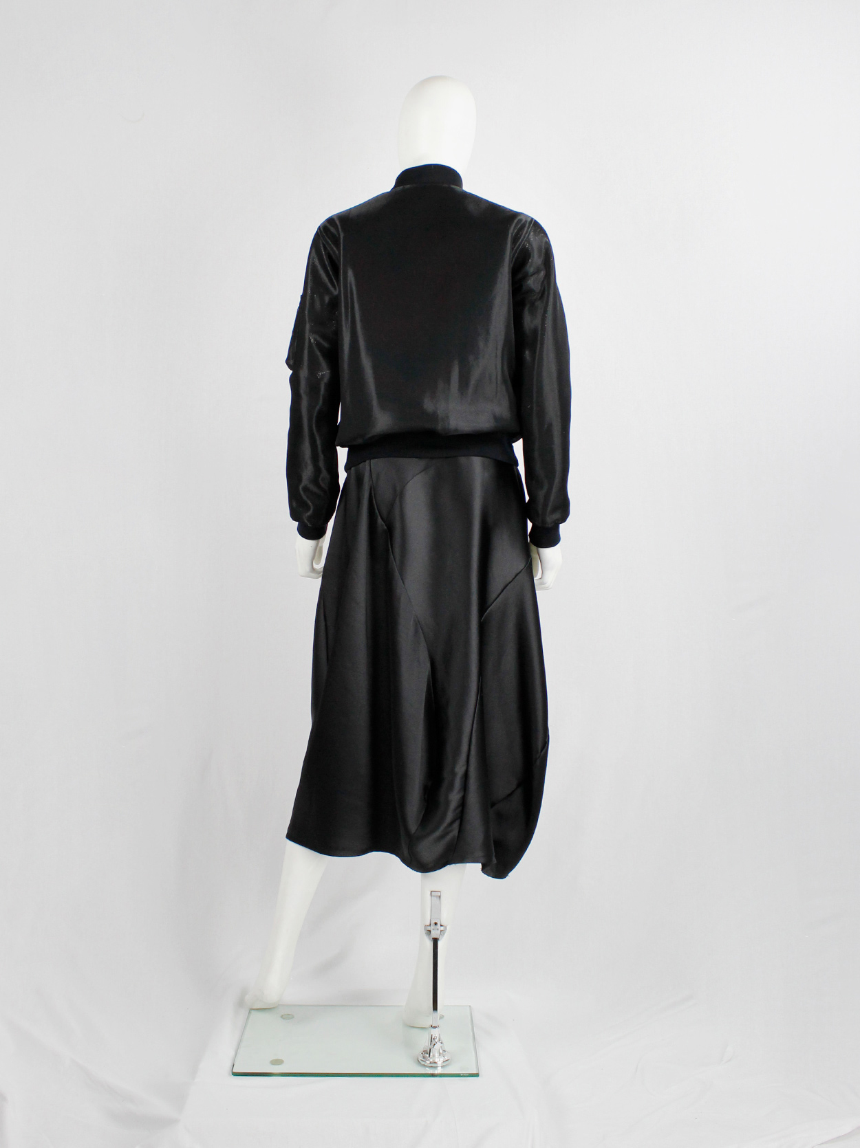 Noir Kei Ninomiya black bomber jacket with belted strap Noir Kei Ninomiya black bomber jacket with belted strap