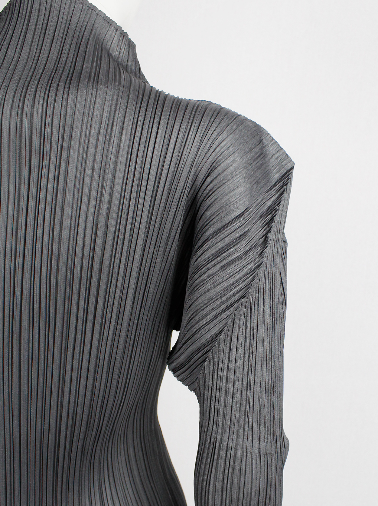 Issey Miyake Pleats Please grey pleated turtleneck jumper Issey Miyake Pleats Please grey pleated turtleneck jumper