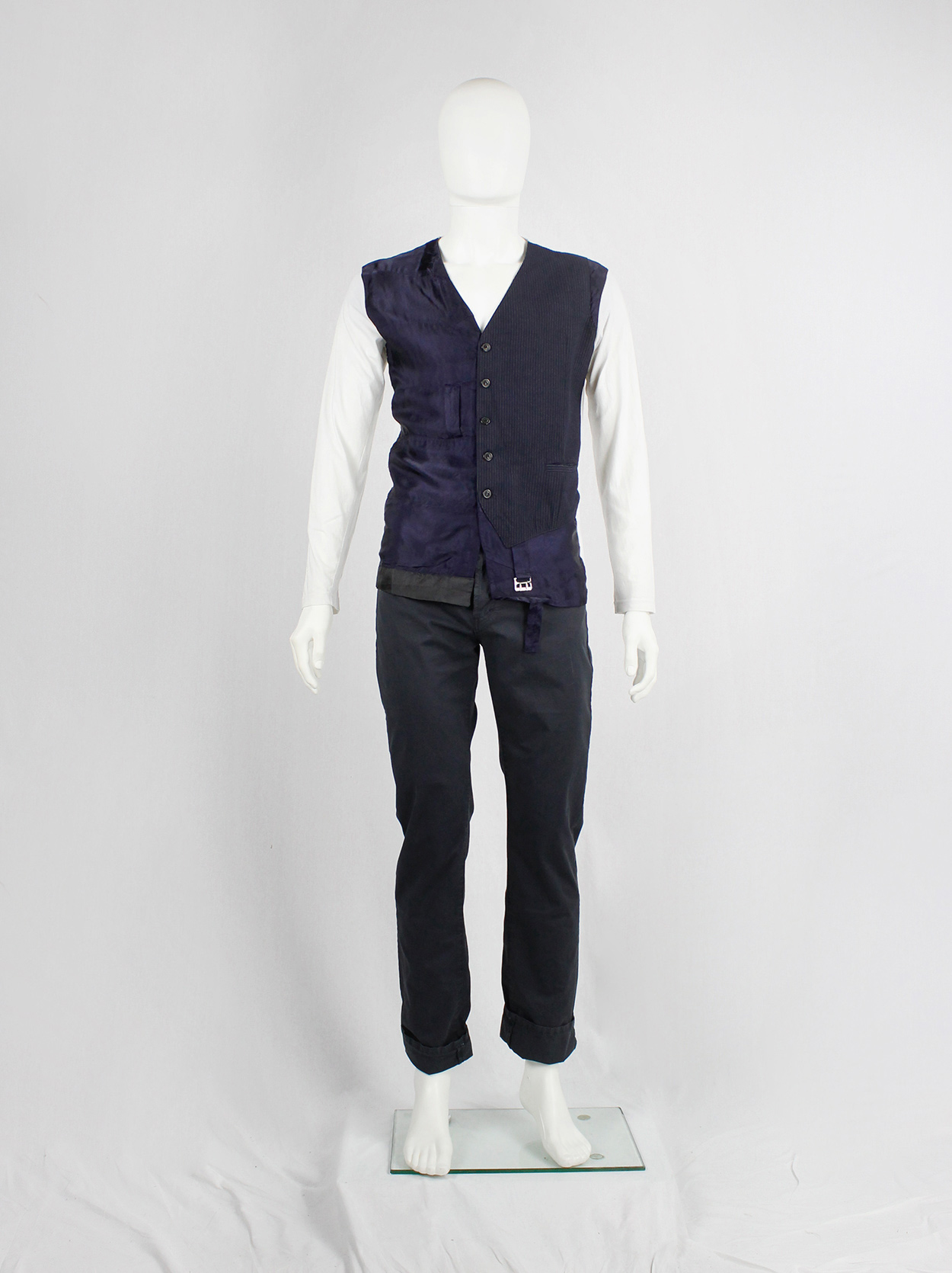 Maison Martin Margiela artisanal mens jumper with navy Maison Martin Margiela artisanal mens jumper with navy