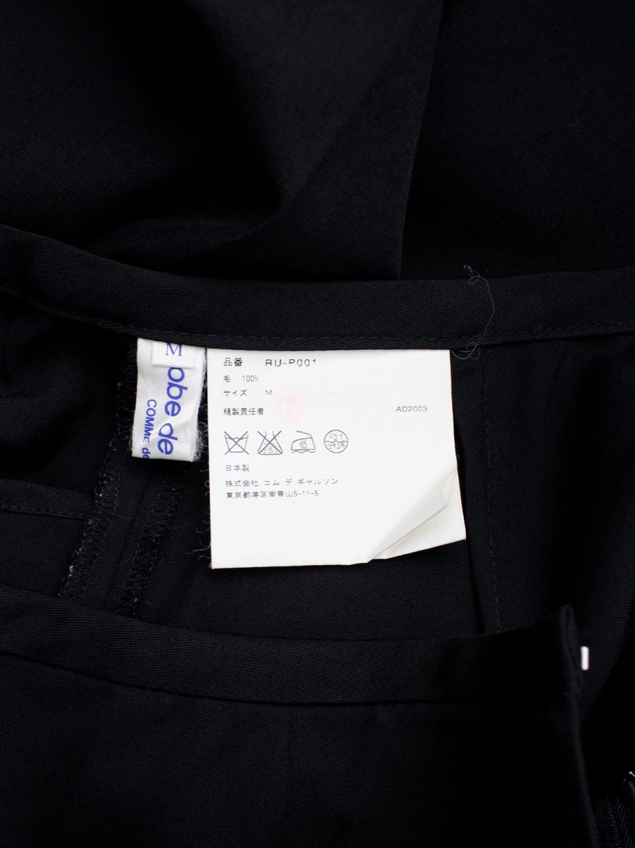 Comme des Garçons Robe de Chambre black trousers with Comme des Garçons Robe de Chambre black trousers with