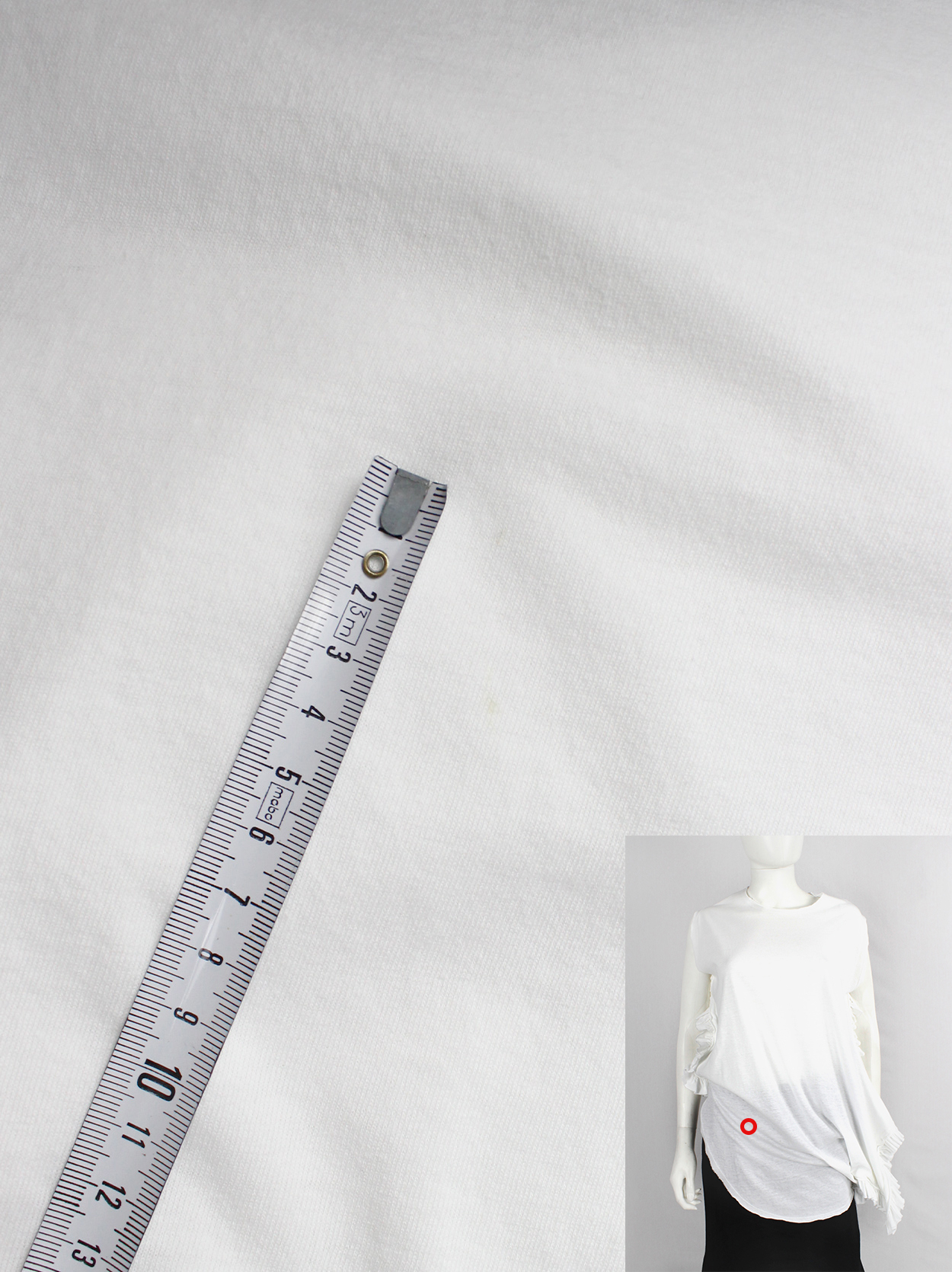 Comme des Garçons white deformed t-shirt with side ruffles Comme des Garçons white deformed t-shirt with side ruffles