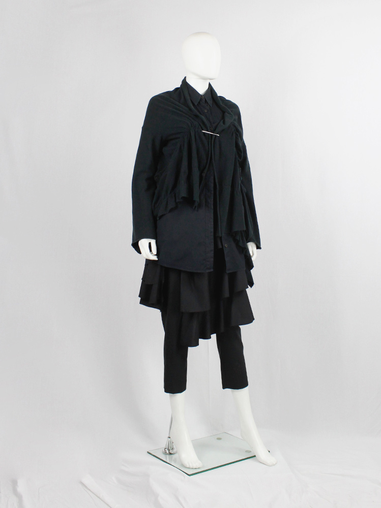 Y's Yohji Yamamoto black deformed cardigan by scrunched Y's Yohji Yamamoto black deformed cardigan by scrunched