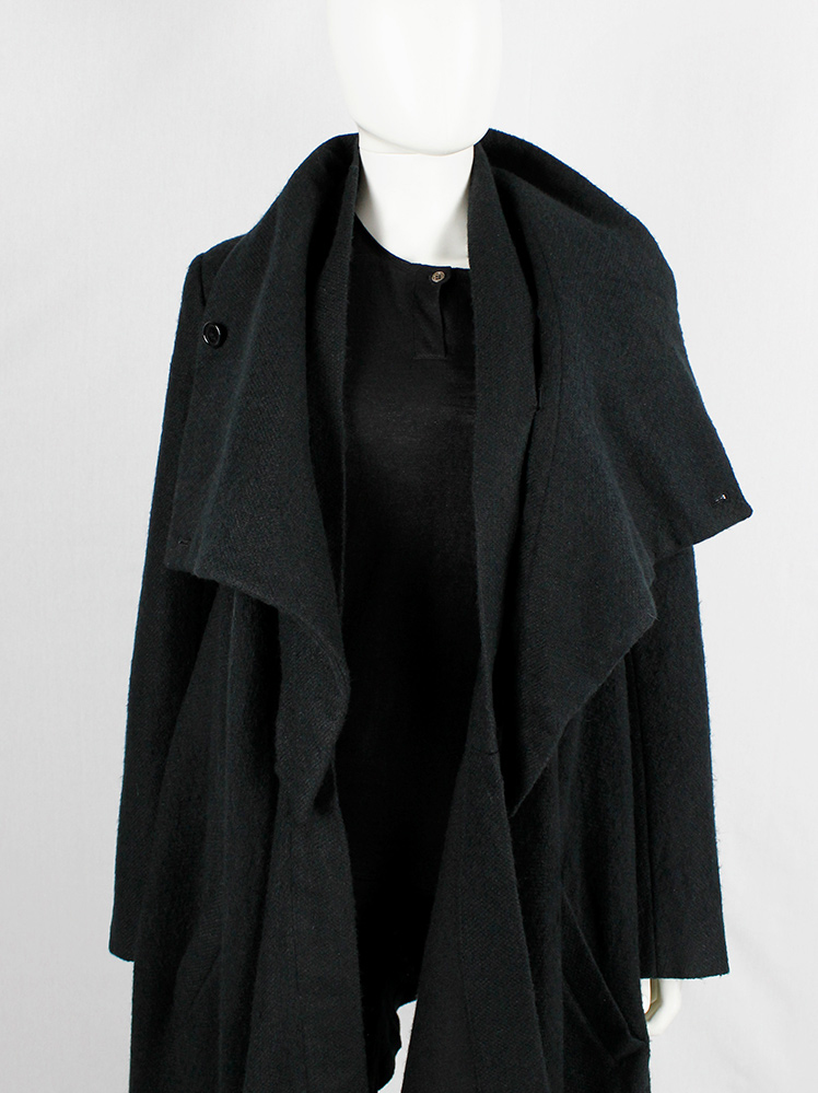 Ann Demeulemeester dark grey maxi coat with oversized cowl Ann Demeulemeester dark grey maxi coat with oversized cowl