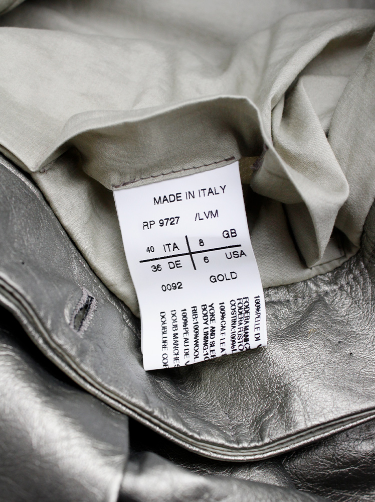 Rick Owens NASKA gold jacket with rope tie and rounded Rick Owens NASKA gold jacket with rope tie and rounded