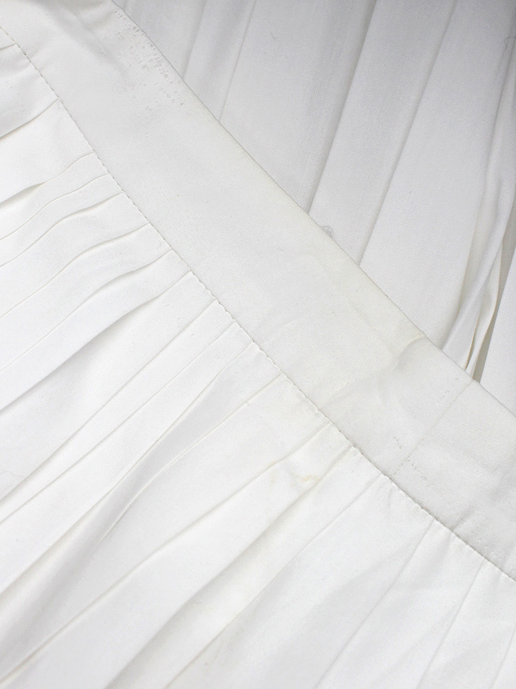 A.F. Vandevorst white layered skirt with multiple pleated panels ...
