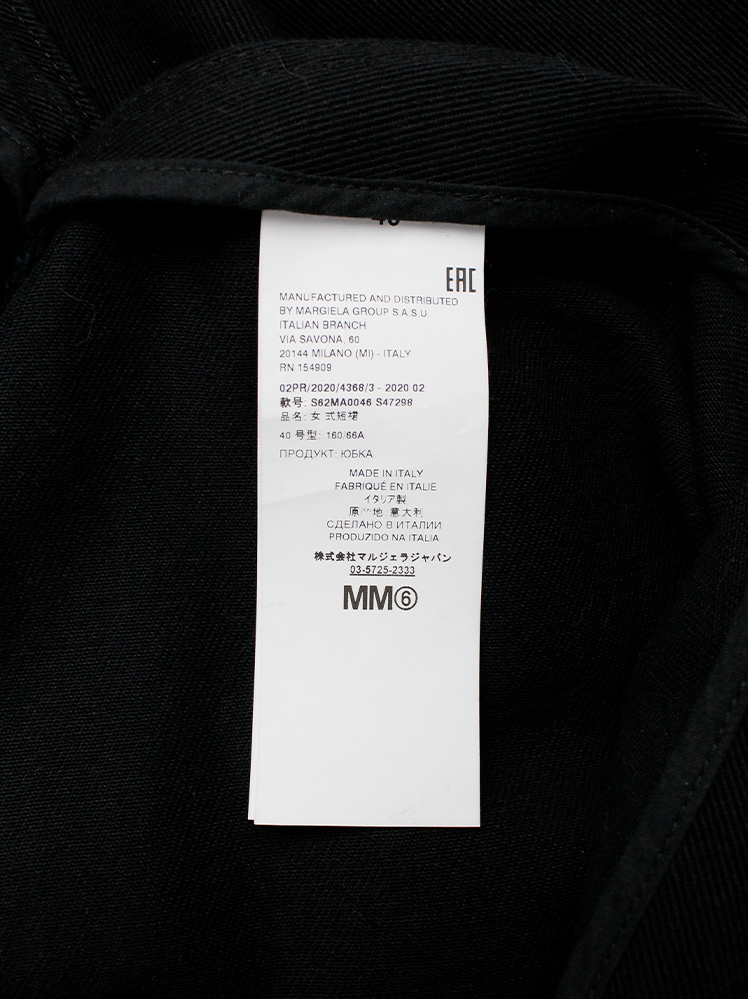 Maison Margiela MM6 black denim skirt made of a two-dimensional circle — fall 2020 - VANIITAS ...