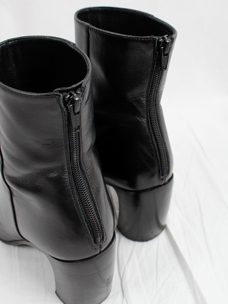Ann Demeulemeester black ankle boots with inwards curved Ann Demeulemeester black ankle boots with inwards curved