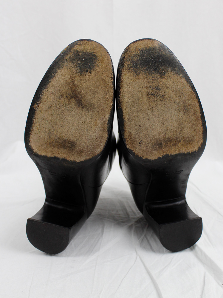 Ann Demeulemeester black ankle boots with inwards curved heel (41 ...