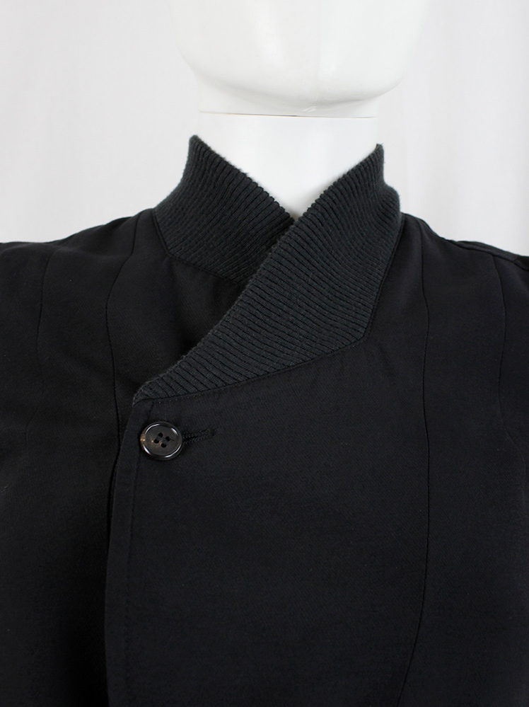 Ann Demeulemeester black asymmetric cropped bomber jacket Ann Demeulemeester black asymmetric cropped bomber jacket