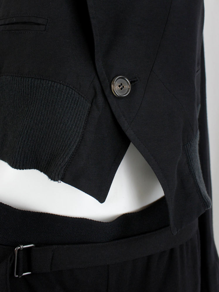 Ann Demeulemeester black asymmetric cropped bomber jacket Ann Demeulemeester black asymmetric cropped bomber jacket