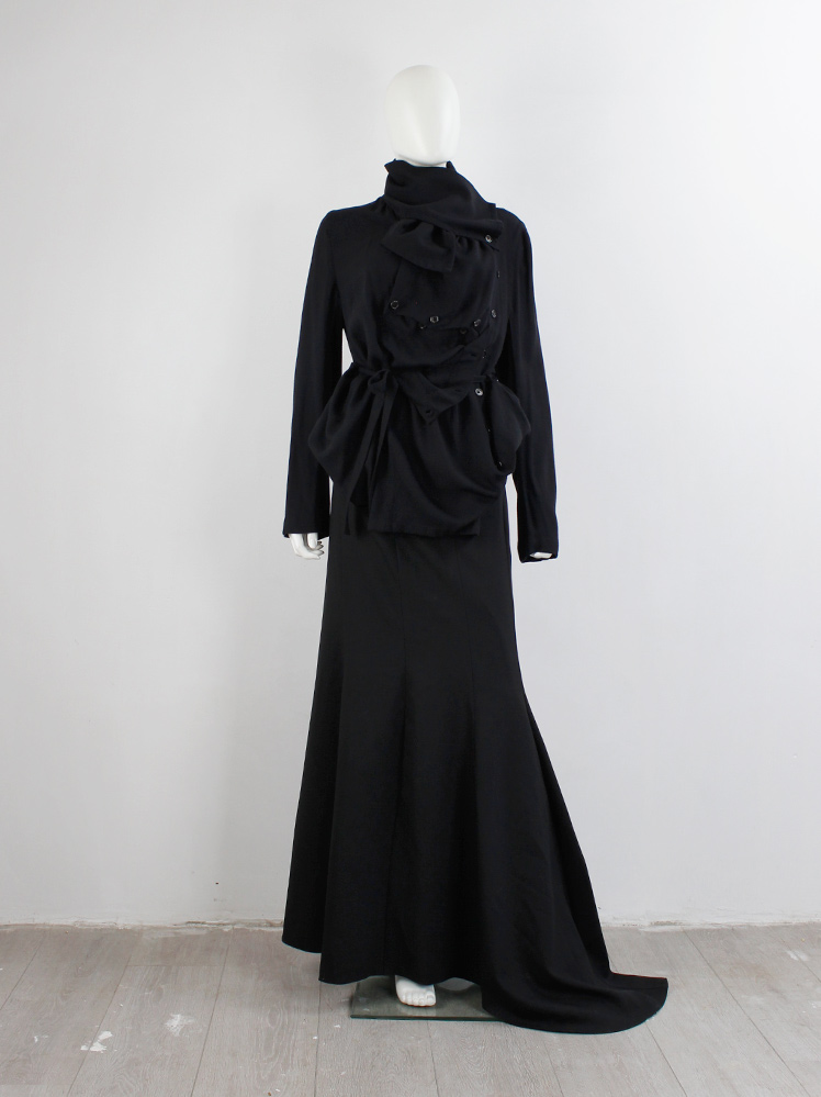 Ann Demeulemeester black belted cardigan with different Ann Demeulemeester black belted cardigan with different