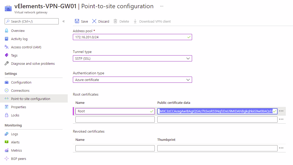 Design, implement and manage a Point-to-site VPN connection (AZ-700 ...