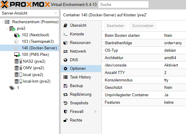 Docker-Server im LXC-Container unter Proxmox installieren: (Anleitung)