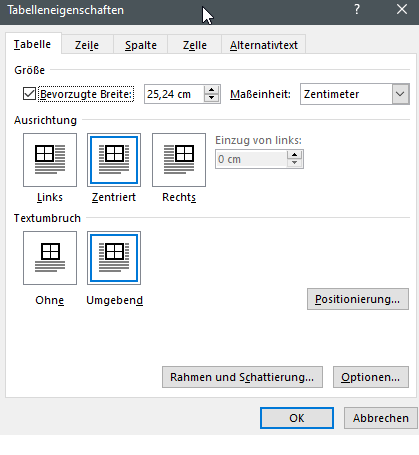 Microsoft Office: Tabellen in Word fixieren und verankern (Anleitung)