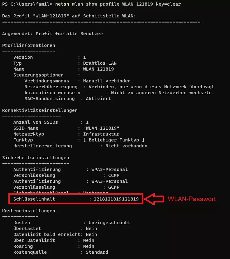 WLAN Passwort anzeigen: Schlüssel über die PowerShell auslesen