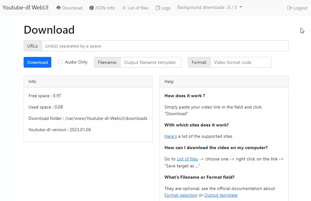 Youtube-dl WebUI: yt-dlp über den Browser verwenden (Insallation)