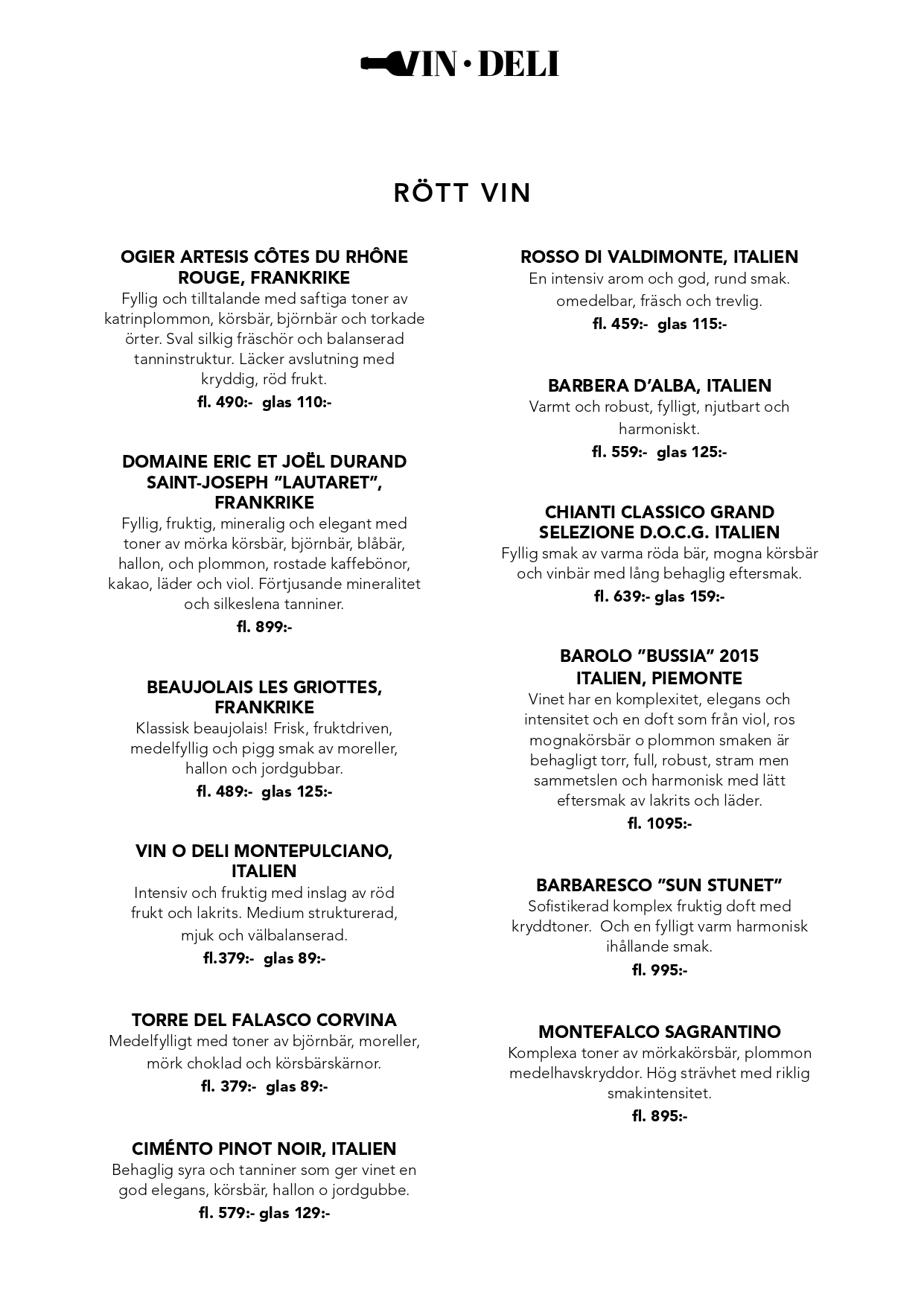 MENY - VIN-DELI
