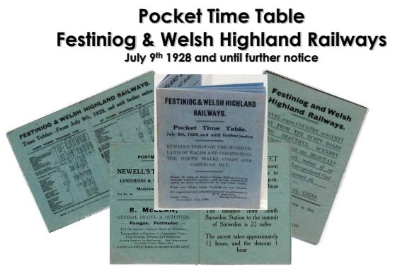 1928 Pocket Timetable of the FR/WHR