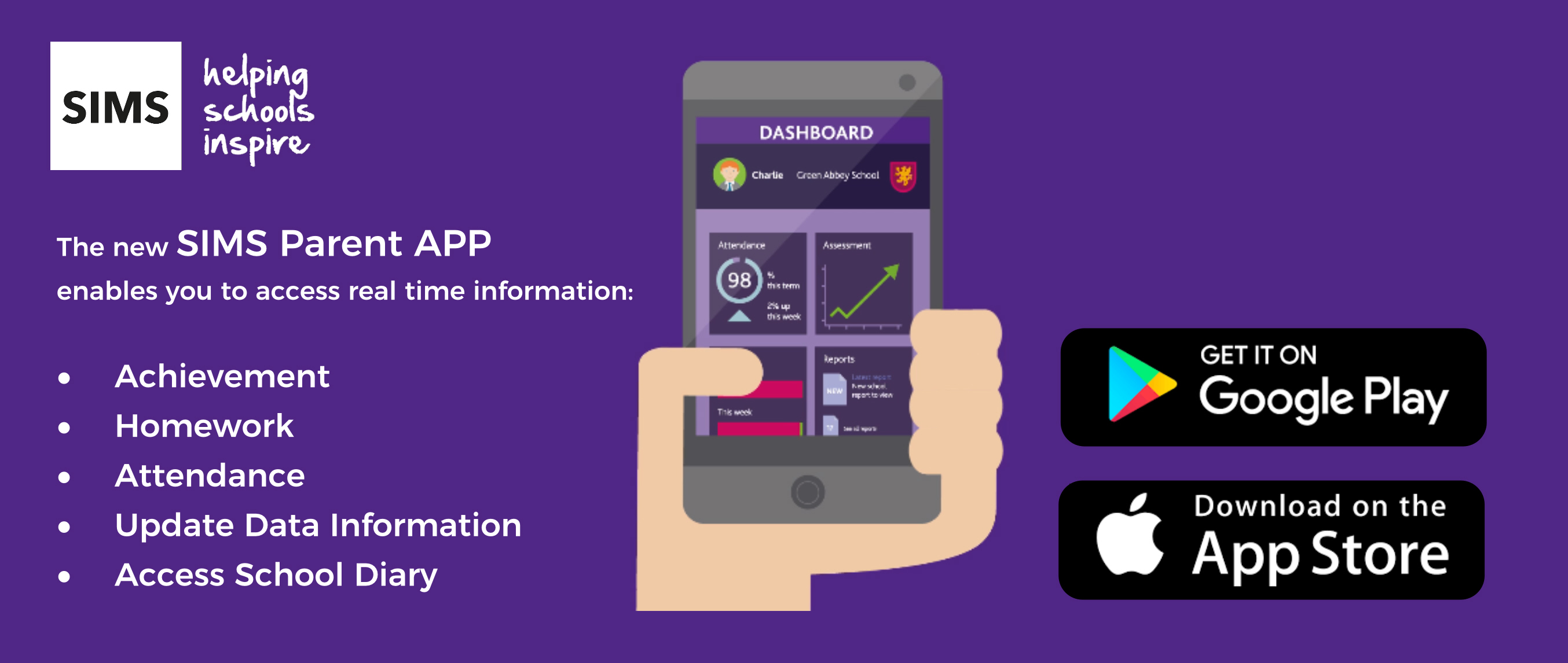 sims app banner - The Whitby High School