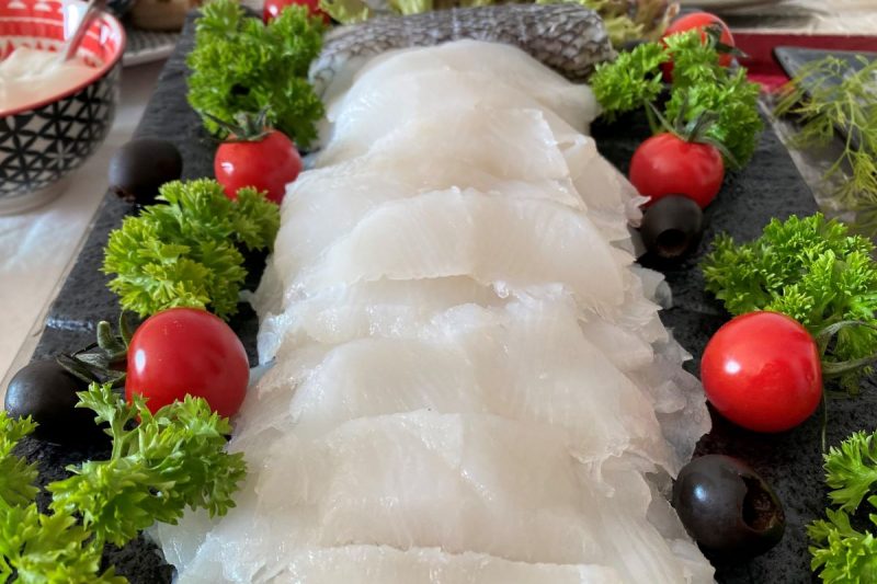 cured Patagonian tooth fish with salt, sugar and herbs - wilfriedscooking